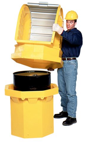 Outdoor Drum Storage for Spill Containment