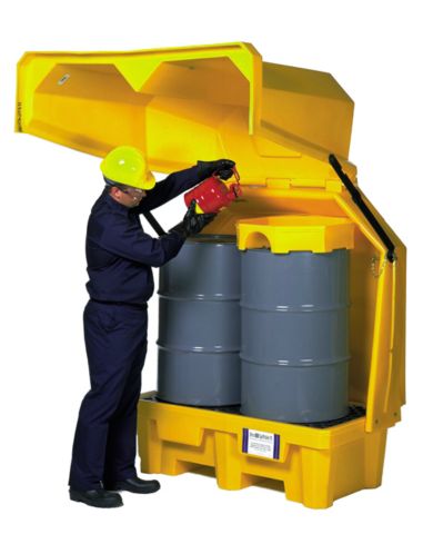 Outdoor Drum Storage for Spill Containment