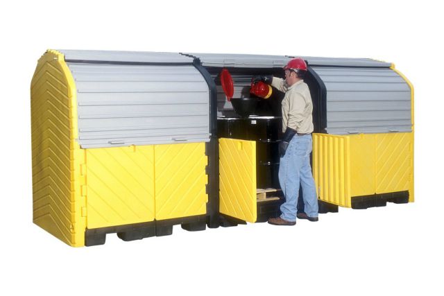 Outdoor Drum Storage for Spill Containment