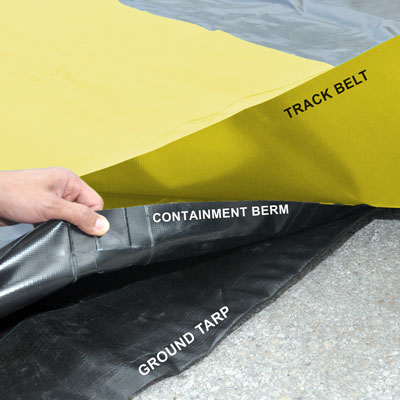 Berm Protection Ground Tarps & Track Belts | Protects Spill Berms