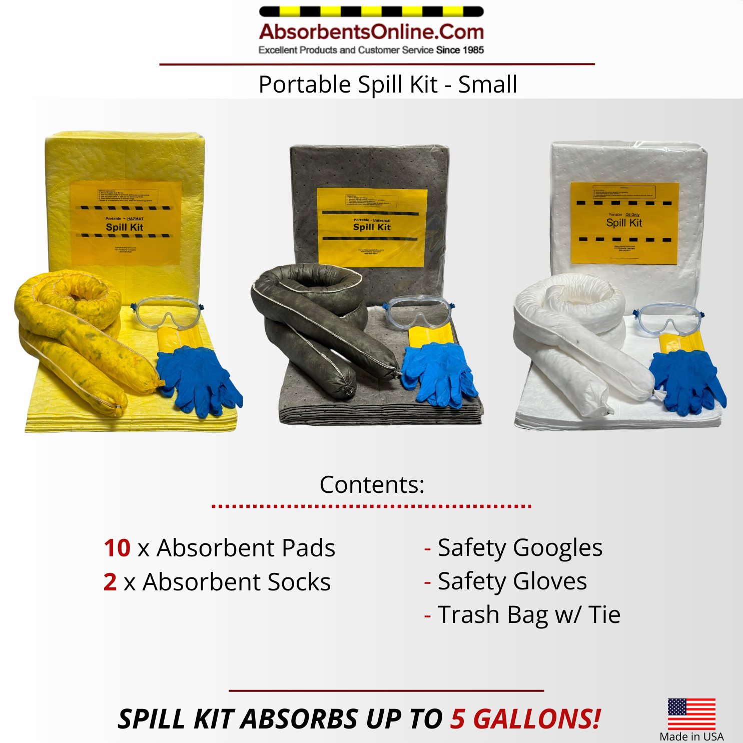 Portable Spill Kits - Chemical, Oil, & Universal | Absorbents Online